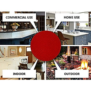 Cotton Round Woven Coasters Drink - Handmade Braided Cup Coasters Absorbent Woven Coasters Hot Pads Mats for Drink Home Kitchen Heat-Resistant Reusable Non-Slip (8 pcs red)