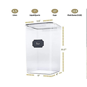 Storage Containers with lids airtight, 2 Pack 6.5L | 220 Oz | Extra Large Food Container Sets with lids, Kitchen Containers Rice Storage Container, Pantry Spaghetti Airtight Rice Containers Flour