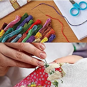 White Tiger Family Stamped Cross Stitch Kits Tiger Animal Adults Beginners Counted Cross Stitch Kits Needlecrafts for Home Wall Decor Cross Stitch Patterns/12x16 inch