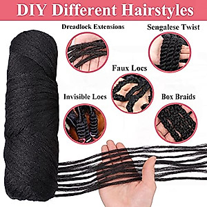COOKOO 4 Roll Natural Black Brazilian Wool Hair Acrylic Yarn for African Crochet Hair Jumbo Braids Senegalese Twisting Knitting Hair Braids Faux locs Spiral Corkscrews Braids Twist Wraps 70G/Roll(1B#)