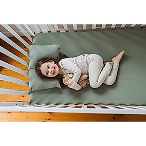 Pobibaby - 2 Pack Premium Toddler Solid Pillowcase - Ultra Soft Jersey Knit - Crib Pillow, Kids Pillow, Travel Pillow Case Cover (Sage Green)