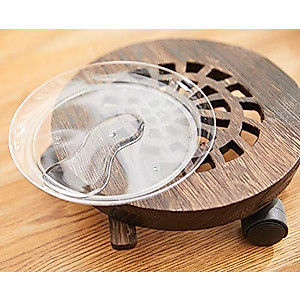 SINOBEST Wood Plant Caddy, Heavy Duty Rolling Planter Dolly with Rotating Casters, Movable Flower Pot Stand, Round Plant Rack with Wheels (10 Inch)