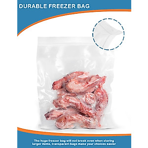25 Pack Large Plastic Bags for Storage - 5 Gallon Clear Freezer Bags 18" x 24", Heavy-Duty Reusable Storage Bags for Clothes, Traveling, Moving, BPA-Free, 3-mil Thick Storage Bags with Zipper Top