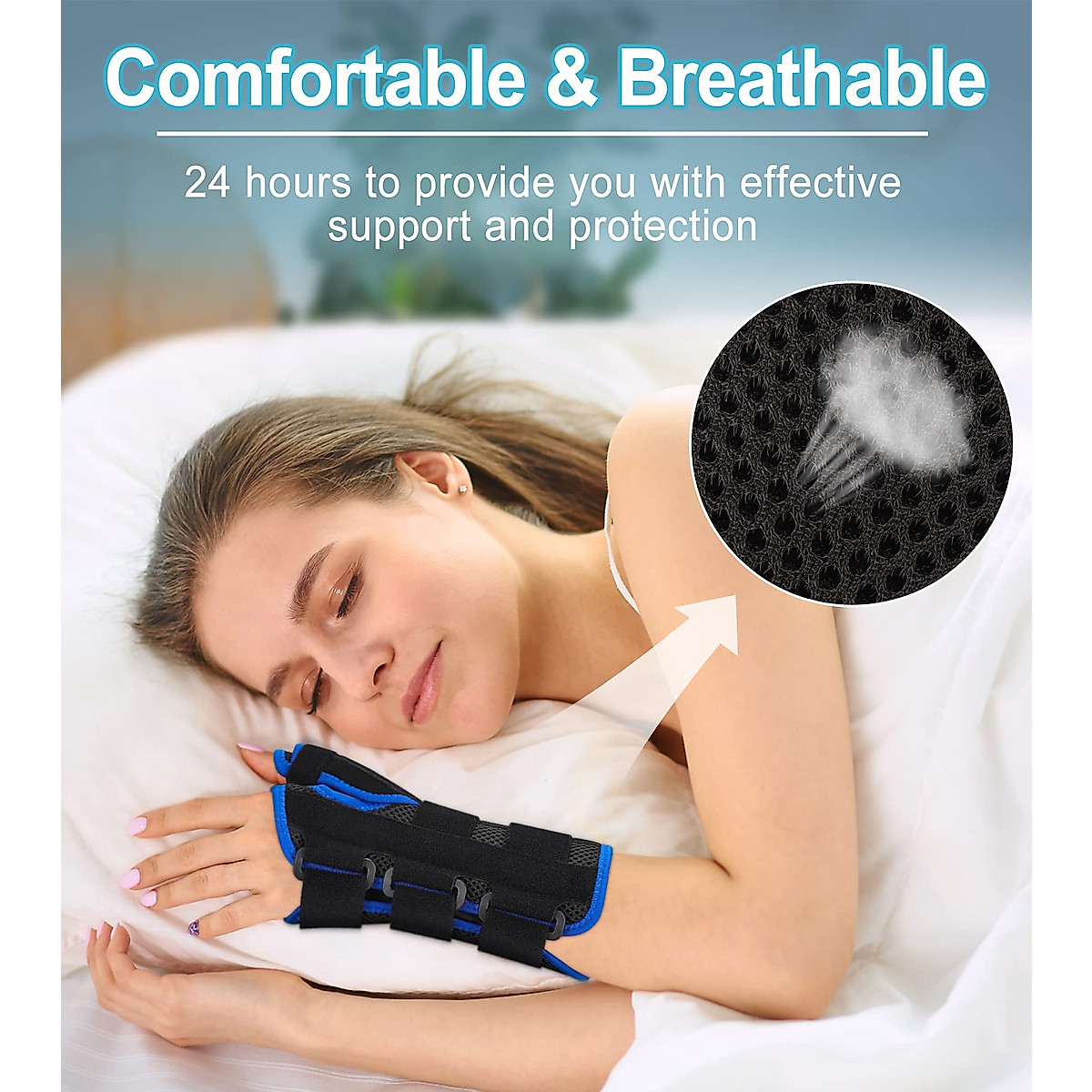 Wrist Brace with Thumb Spica Splint - Adjustable Thumb Wrist Support for Carpal Tunnel, Arthritis, Sprains, Tendonitis, Ligament Injury, De Quervain's Tenosynovitis and Sports Protection fit Women & Men (Right Hand)