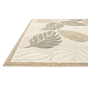 Unique Loom Outdoor Botanical Collection Area Rug - Augusta (7' 1" x 10' Rectangle, Beige/ Ivory)
