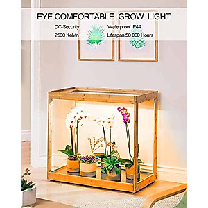 DOMMIA Grow Lights for Indoor Plants, 20W Full Spectrum LED Grow Light with Auto ON & Off Timer, 132 LEDs Sunlike Plant Light for Hydroponics, Succulents & More, Easy to Assemble（2Pcs）