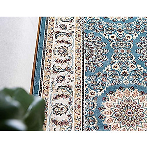 Unique Loom Narenj Collection Classic Traditional Textured Pattern Design Area Rug, 8' x 10' Rectangle, Blue/Beige