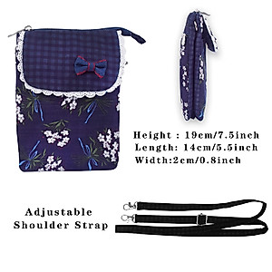LassZone Canvas Crossbody Bag For Women Small Cellphone Purse Wallet Cute Floral Shouler Bag Handbag with Multi Pocket