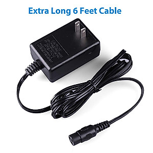 LotFancy Scooter Battery Charger for Razor E90, PowerRider 360, Jr. Electric Wagon, Boreem Tankman, Minimoto Submersible Cruiser, 12V 1A, 3-Prong Inline Connector, Replacement W13111401014