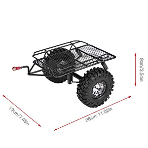 RC Tipping Trailer, Metal Trail Car Trailer Hopper DIY Modified Trailer Accessory for D90 / SCX10 / -4 1/10 Scale RC Crawler Car