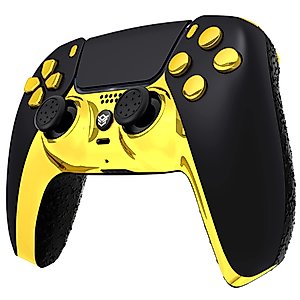 HEXGAMING Customizable Rival Controller 2 Remap Paddles & Replaceable Thumbsticks & Flashshot Compatible with ps5 Pro Custom Controller PC Wireless Esports FPS Game Controller - Black Gold