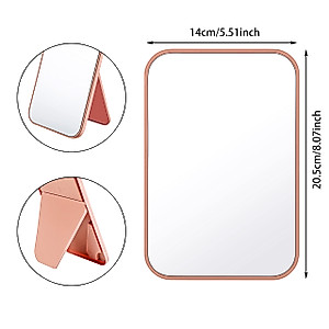 Ponpon 1Pcs Desktop Makeup Mirror, Foldable Tabletop Makeup Mirror Portable Small with Stand for Tabletop, Bathroom, Desk, Bedroom