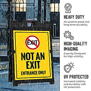Enter Only   Not An Exit Entrance Only With No Exit Symbol  Sidewalk Sign Kit, 18x24 Inches, With A Frame Stand, Made in USA by Sigo Signs