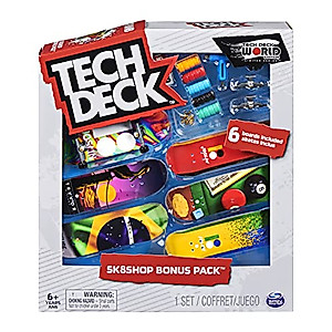 TECH DECK, Sk8shop Fingerboard Bonus Pack, Collectible and Customizable Mini Skateboards (Styles May Vary)