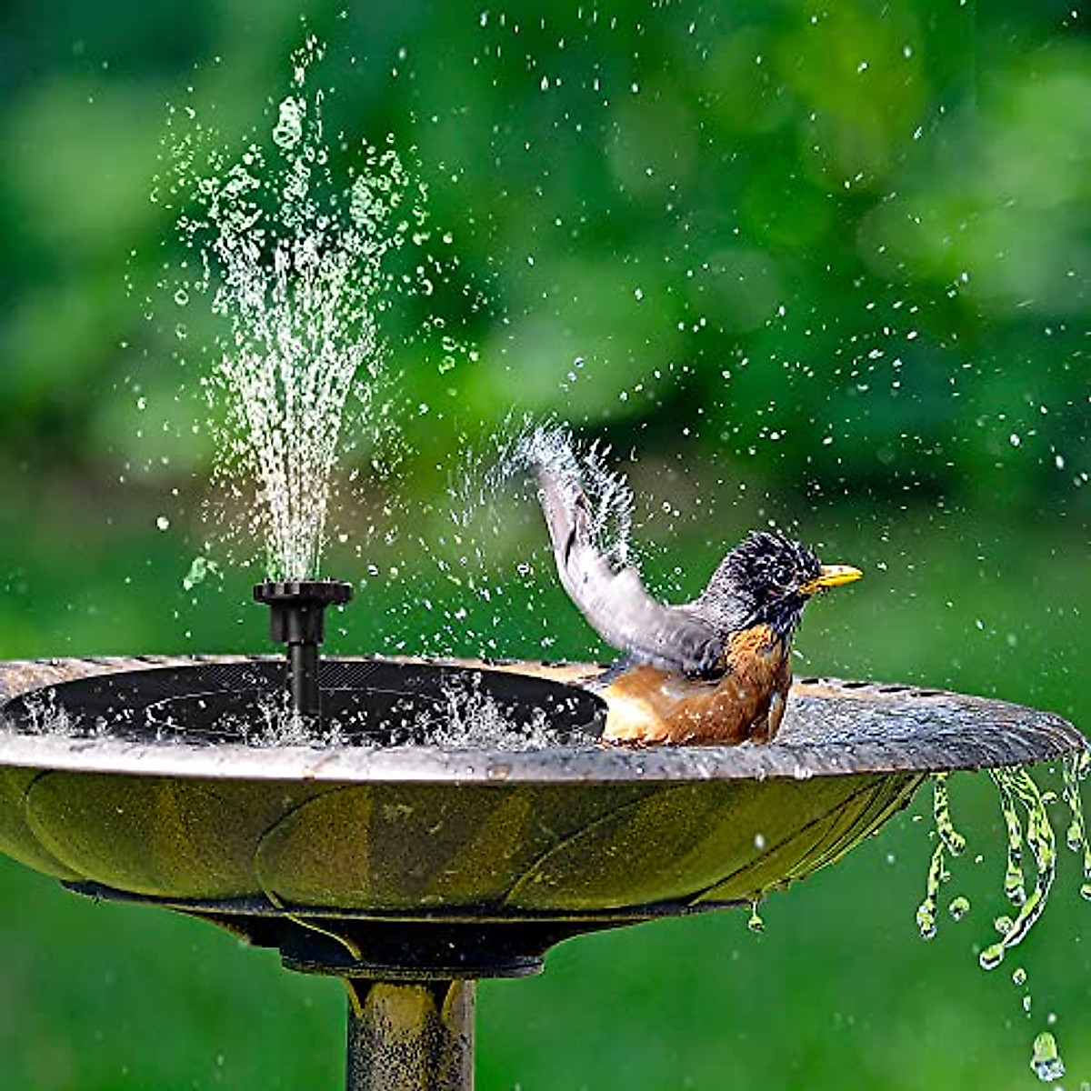 Solar Fountain for Bird bath, 2.5W Solar Water Fountain Pump with 6 Nozzles, Solar Panel Kit Water Fountain for Garden, Pond, Pool, Patio, Fish Tank, Outdoor
