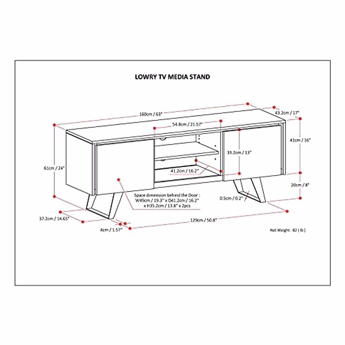 SIMPLIHOME Lowry 63 inch Wide Modern Industrial TV Media Stand in Walnut For TVs up to 70 inches for the Living Room and Entertainment Center