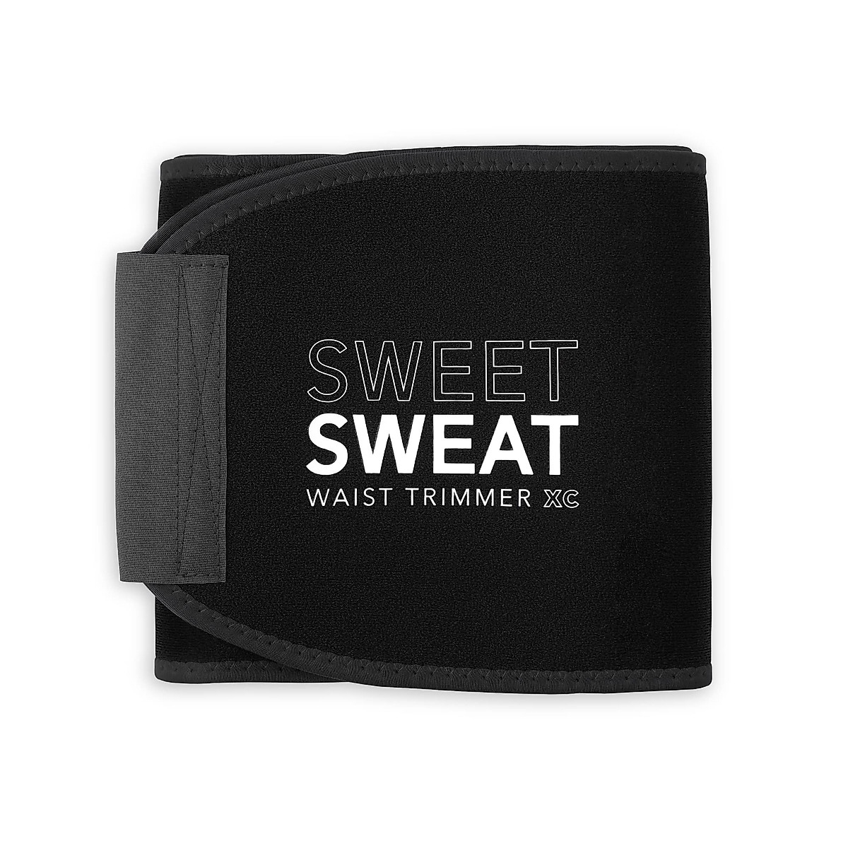 Sweet Sweat Waist Trimmer 'Xtra-Coverage' Belt | Premium Waist Trainer with more Torso Coverage for a Better Sweat! (Small) Black