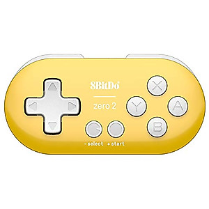 8Bitdo Zero 2 Mini Bluetooth Gamepad for Switch Windows Android MacOS Steam Raspberry Pi (Yellow)
