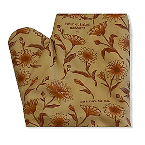 Your Opinion Matters But Not to Me Funny Oven Mitt Cooking Sarcastic Kitchen Accessories Funny Graphic Kitchenwear Funny Food Novelty Cookware Yellow Oven Mitt