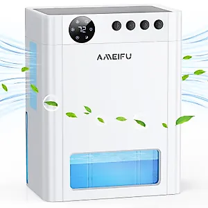 Dehumidifier, AMEIFU 1000 Sq. Ft Dehumidifier for Basement with 135 OZ Water Tank, Quiet Dehumidifier for Bathroom Bedroom Home Room RV Closet with Auto Shut Off 7 Colors LED Light