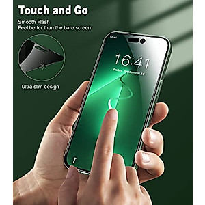 Uxinuo Privacy Screen Protector Compatible for iPhone 14 Pro Max 2022 [6.7 inch Display] 2 Pack Anti Spy Private Tempered Glass [Black]