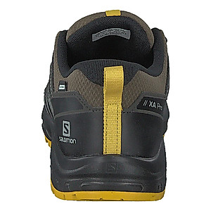 Salomon Kid's XA PRO V8 CLIMASALOMON Waterproof Trail Running Shoes, Olive Night/Black/Sulphur, 5 Big Kid