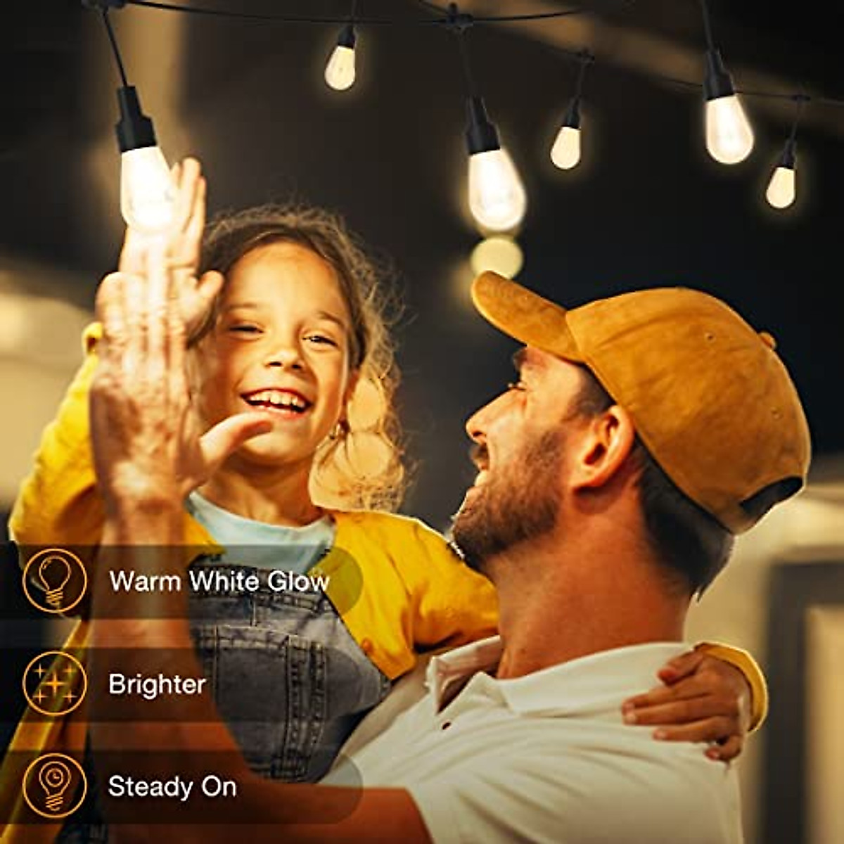 MERRIMAX M Patio Umbrella Lights, Outdoor Waterproof Bright 200 Lumens Canopy Hanging String Lights with LED S14 Bulbs Path Lights for Gazebo Porch Backyard Cafe Lighting & Decor