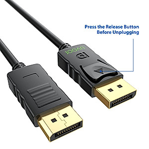 UVOOI DisplayPort to DisplayPort Cable 3-Pack, 6 Feet, 4K Display Port DP to DP Cord 6FT [4K@60Hz, 2K@165Hz, 2K@144Hz] Compatible with All Display Port Devices