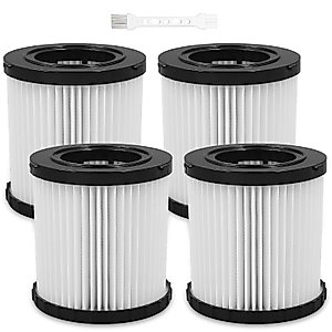 DCV581H Vacuum Filters for Dewalt DCV580H DCV581H DCV5801H 20V Vacuum, Washable Reusable High Efficiency Replacement Filter 4 Pack