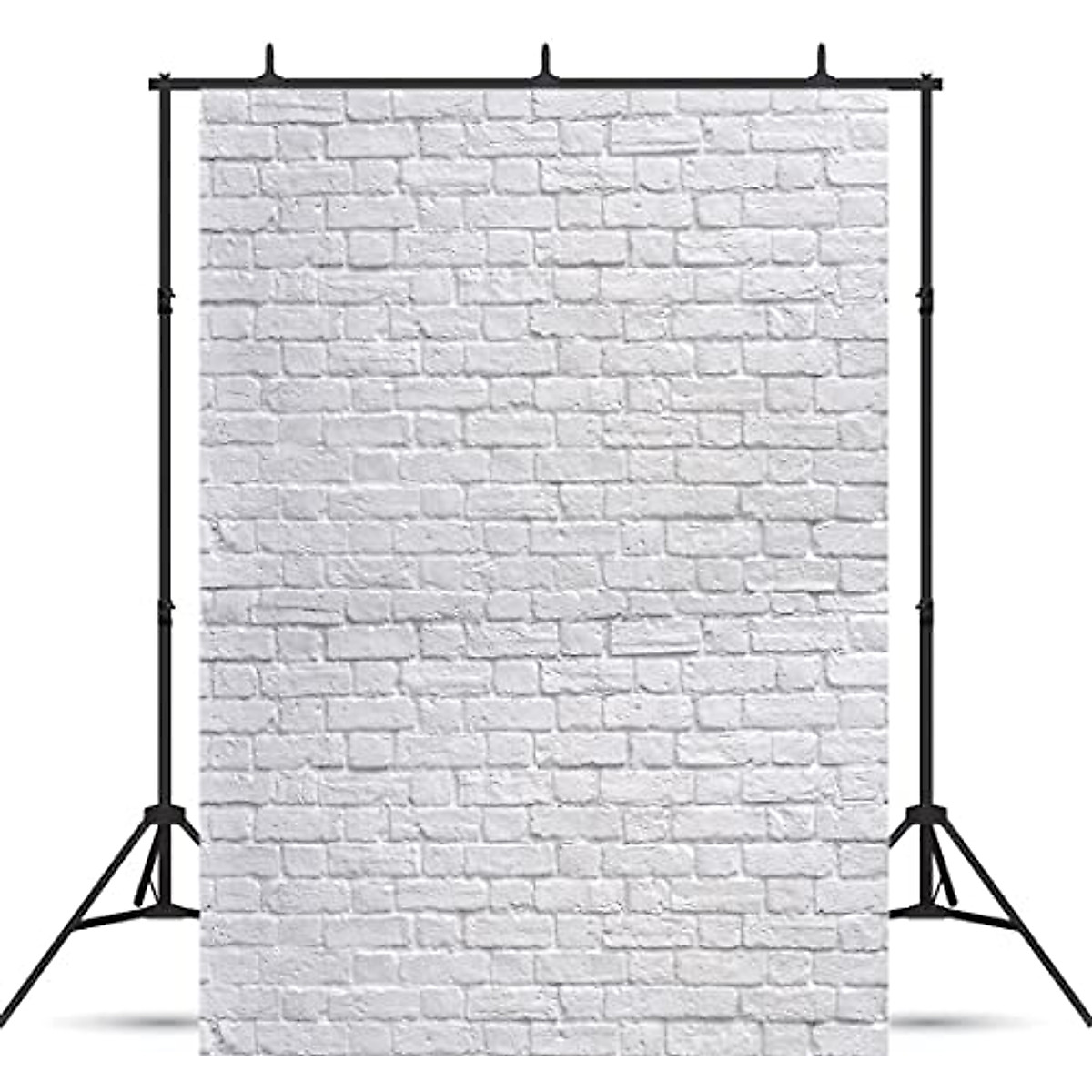 SJOLOON White Brick Wall Backdrop White Brick Photo Backdrop Thin Vinyl Photography Backdrop Background Studio Prop 10931(5x7FT)
