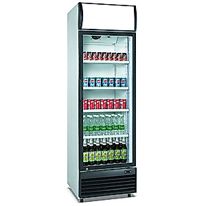 Commercial Refrigerator Glass 1-Door Merchandiser Display Cooler Case Fridge NSF, 25 inches width, capacity 15.1 cuft 110V, Restaurant Kitchen Cafe LG430
