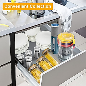 Mecity Cordless Food Processor Vegetable Chopper Mini Meat Grinder, Garlic Peeling Machine, 500ml Glass Pitcher *1, Small Bowls*3, Baby Food Maker For Outdoor, Portable For Travel