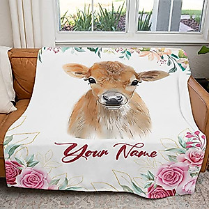 Ogoprints Baby Highland Cow Super Soft Plush Blanket for Bedroom Living Room Bed Sofa - 3 Sizes (50x60 in, Baby Highland Cow)