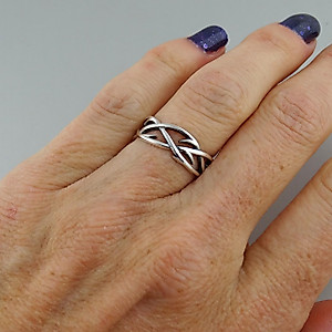 FashionJunkie4Life Sterling Silver Crown of Thorns Ring, Sizes 7-13 Unisex (13)