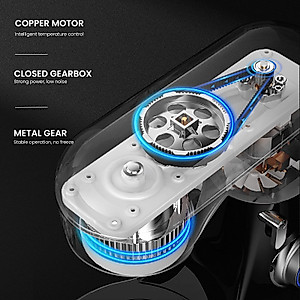 Stand Mixer, KICHOT 10+P Speed 4.8 Qt. Household Stand Mixers, Tilt-Head Dough Mxier with Dough Hook, Beater, Wire Whisk & Splash Guard Attachments for Baking, Cake, Cookie, Kneading, SM-1533