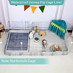 Guinea Pig Cage Liner, Waterproof Liner for Guinea Pigs, Guinea Pig Bedding with Tarp Bottom for C&C Grids, Cage Liners for Guinea Pig, Bunny, Hamster, Rabbit,Not Include Cage,56 * 28 inches