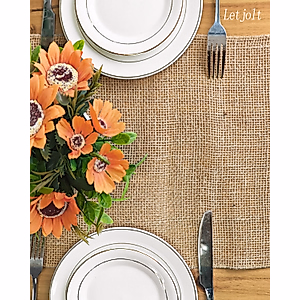 Letjolt Burlap Table Runner 72 Inches Farmhouse Thanksgiving Table Runner Jute Table Runner Christmas Table Decor Jute Woven Fabric