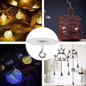 GHASYXL No Drilling Ceiling Hooks Adhesive Ceiling Plant Hooks Sticky Eye Hooks for Hanging Bird Feeders Indoor Outdoor Decoration Hooks(4, Circular)