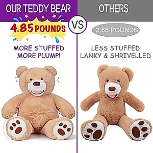 IKASA Giant Teddy Bear Plush Toy Stuffed Animals (Brown, 39 inches)