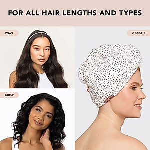 Kitsch Microfiber Hair Towel Wrap - Quick Dry Curly Hair Wraps for Women Wet Hair | Microfiber Towel for Hair | Hair Drying Towel Wrap | Hair Towels for Women | Hair Turban for Wet Hair (Micro Dot)