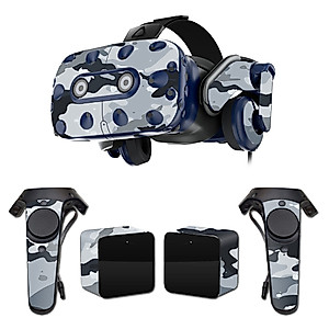 MightySkins Skin Compatible with HTC Vive Pro VR Headset - Gray Camouflage | Protective, Durable, and Unique Vinyl Decal wrap Cover | Easy to Apply, Remove, and Change Styles | Made in The USA