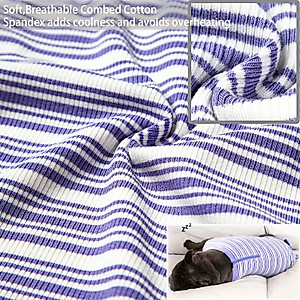 Wabdhaly Dog Surgery Recovery Suit,Surgical Recovery Suit for Large Female Dgos Spay,Zipper Closure,Combed Cotton Breathable Onesie,Purple Striped X-Large