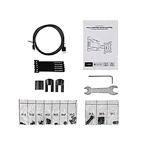Monoprice Low Profile Full-Motion Articulating TV Wall Mount Bracket for TVs 23in to 42in, for Samsung, Vizio, Sharp, LG, TCL, Max Weight 77 lbs., VESA 200x200 - Commercial Series
