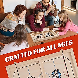 Crazy Games Fun Games Sling Puck Table Board Game I 14" Small Wooden Family Indoor Two Player, Table Games for Family - Top Hockey for Adults & Kids, Competitive Game for Parties It is Fun