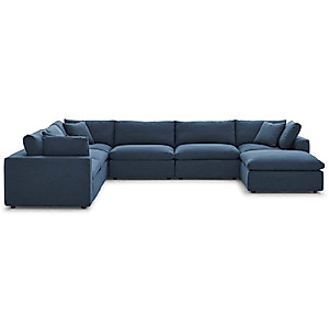 Modway Commix Down-Filled Overstuffed Upholstered 7-Piece Sectional Sofa