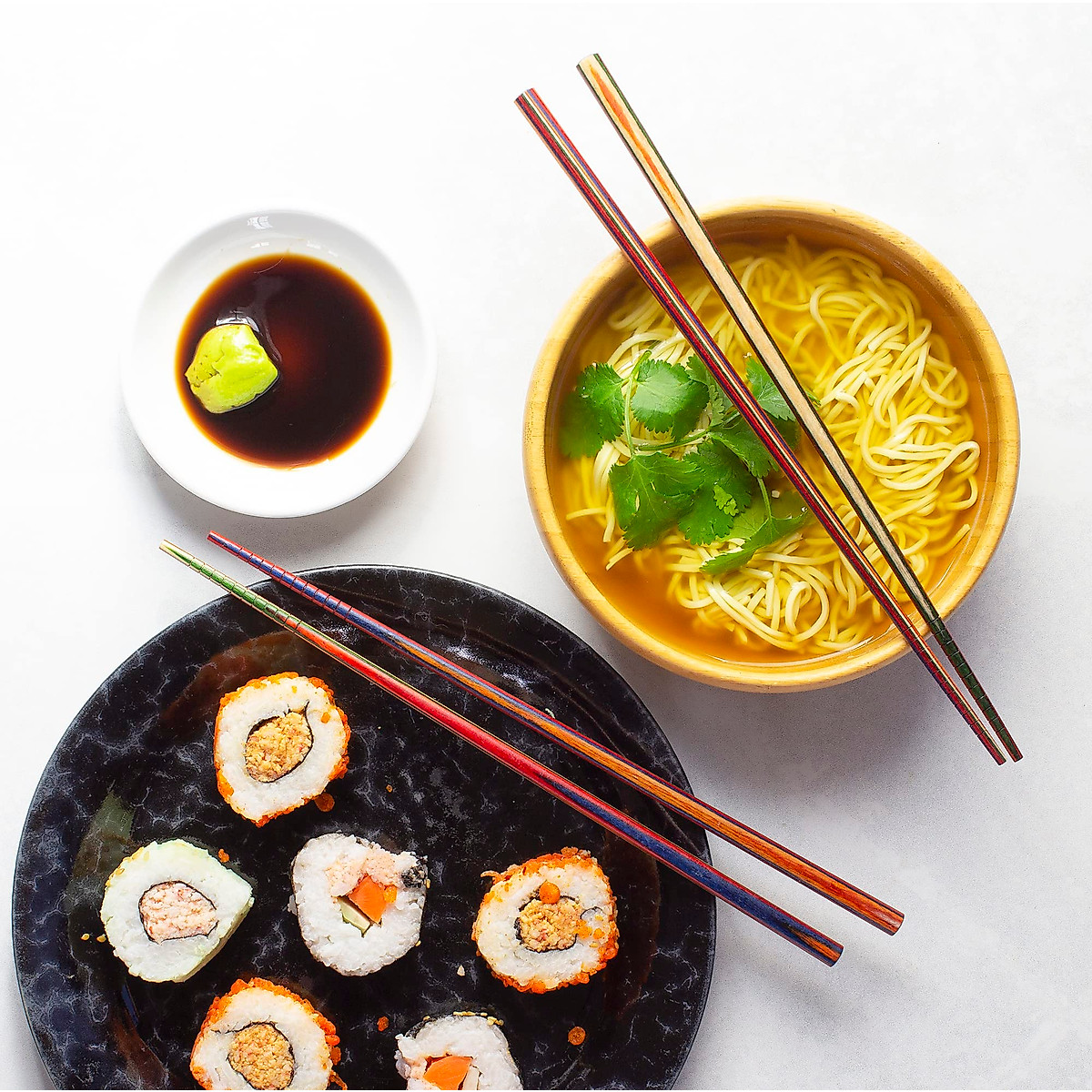 Baltique® Marrakesh Collection Reusable Chopsticks, Set of 4 Pairs, Non-Slip, 9-7/8" Long