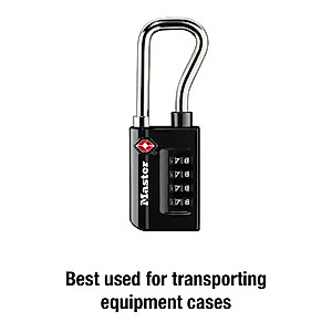 Master Lock Padlock, Set Your Own Combination TSA Accepted Luggage Lock, 1-5/16 in. Wide, 4696D , Black