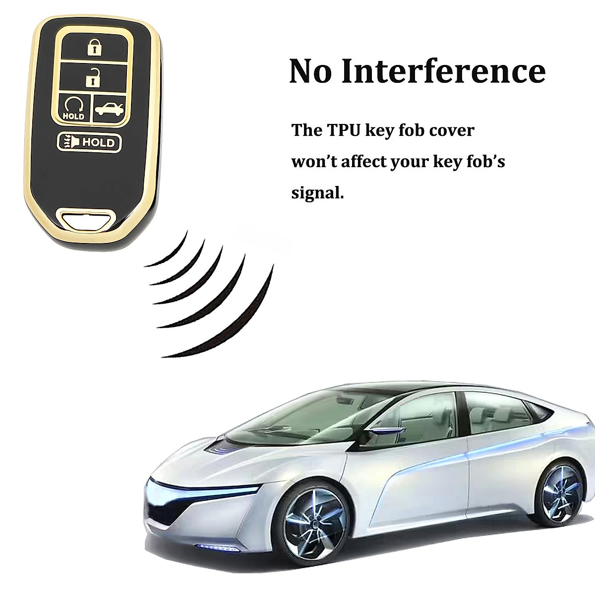 Arruweer Key Fob Cover for Honda Key Fob Case Holder Protector Compatiable with Honda Accord Civic CRV Pilot Ridgeline Odyssey Passport Car Accessories Keychain