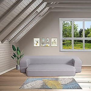 HonTop 10 Inch Folding Sofa Bed Memory Foam Couch Floor Modern Futon Sofa Bed, Full Sleeper Chair Bed for Living Room Bedroom