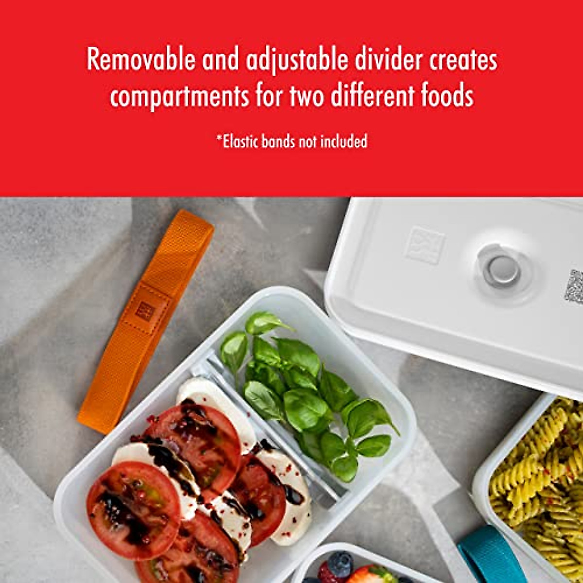ZWILLING Fresh & Save Flat Lunch Box Large, Airtight Food Storage Container, Meal Prep Container, BPA-Free, Grey